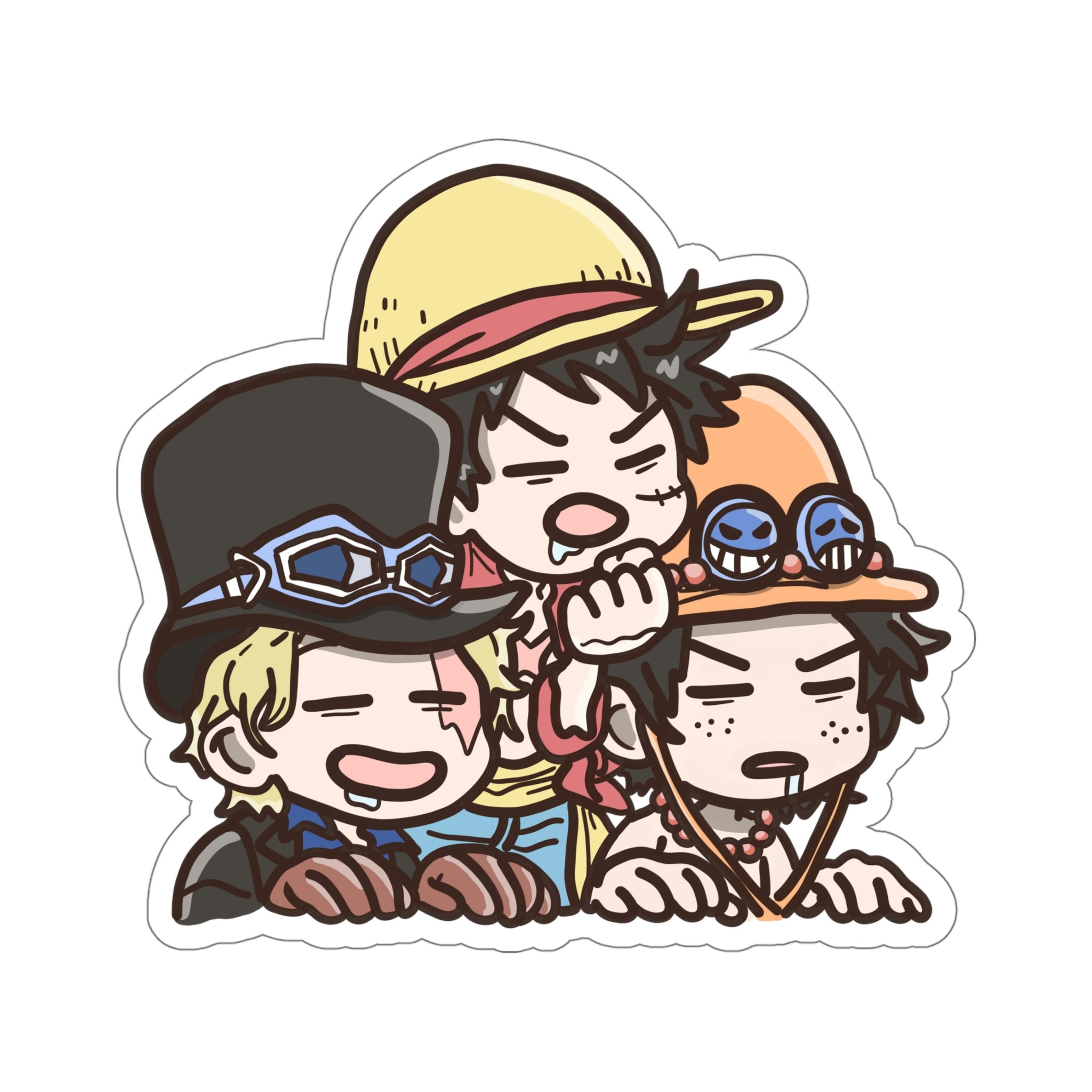 One Piece Sticker | Chibi One Piece Ace, Sabo and Luffy Sticker sold by ...