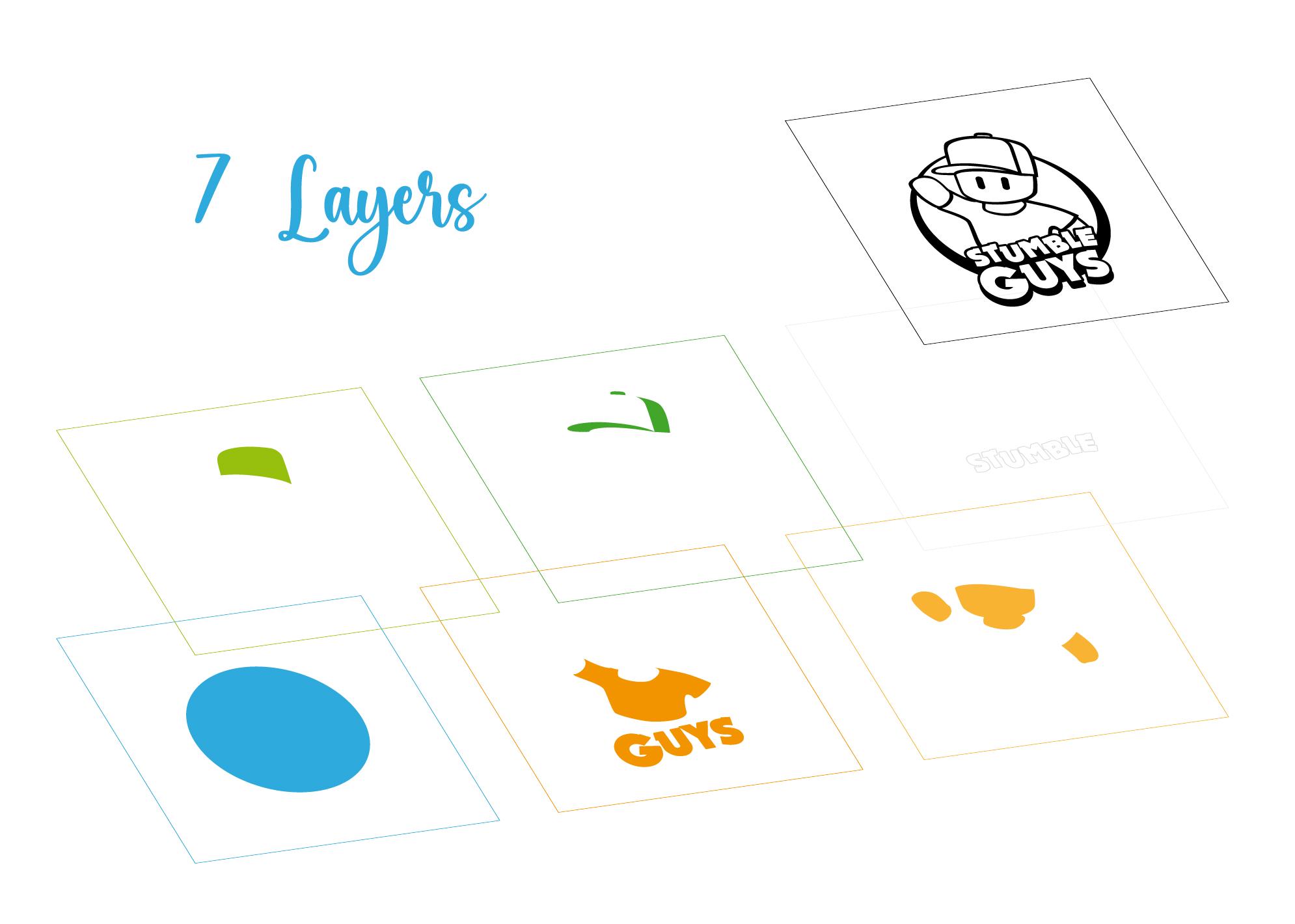 Stumble Guys Svg File for Cutting Machine (7 Layers) - Etsy