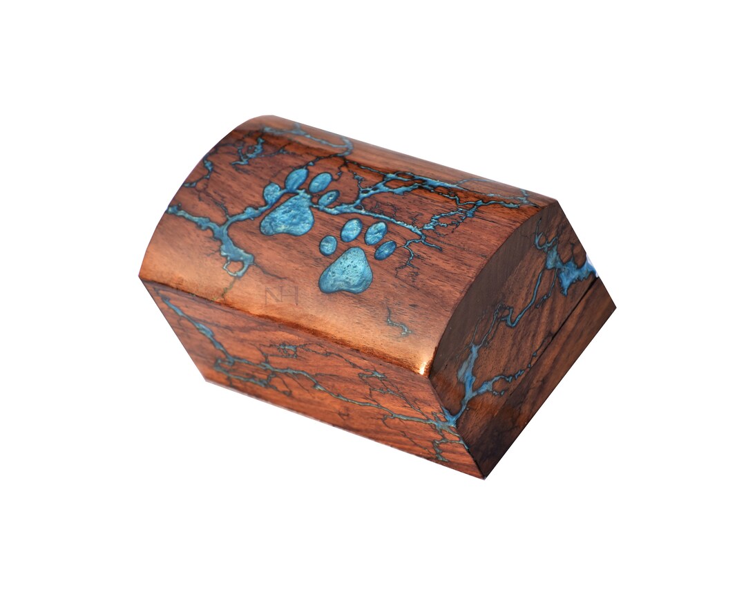 Lichtenberg Figure Resin Urn Wooden Urn Box Cremation Urn for Ashes Dog ...