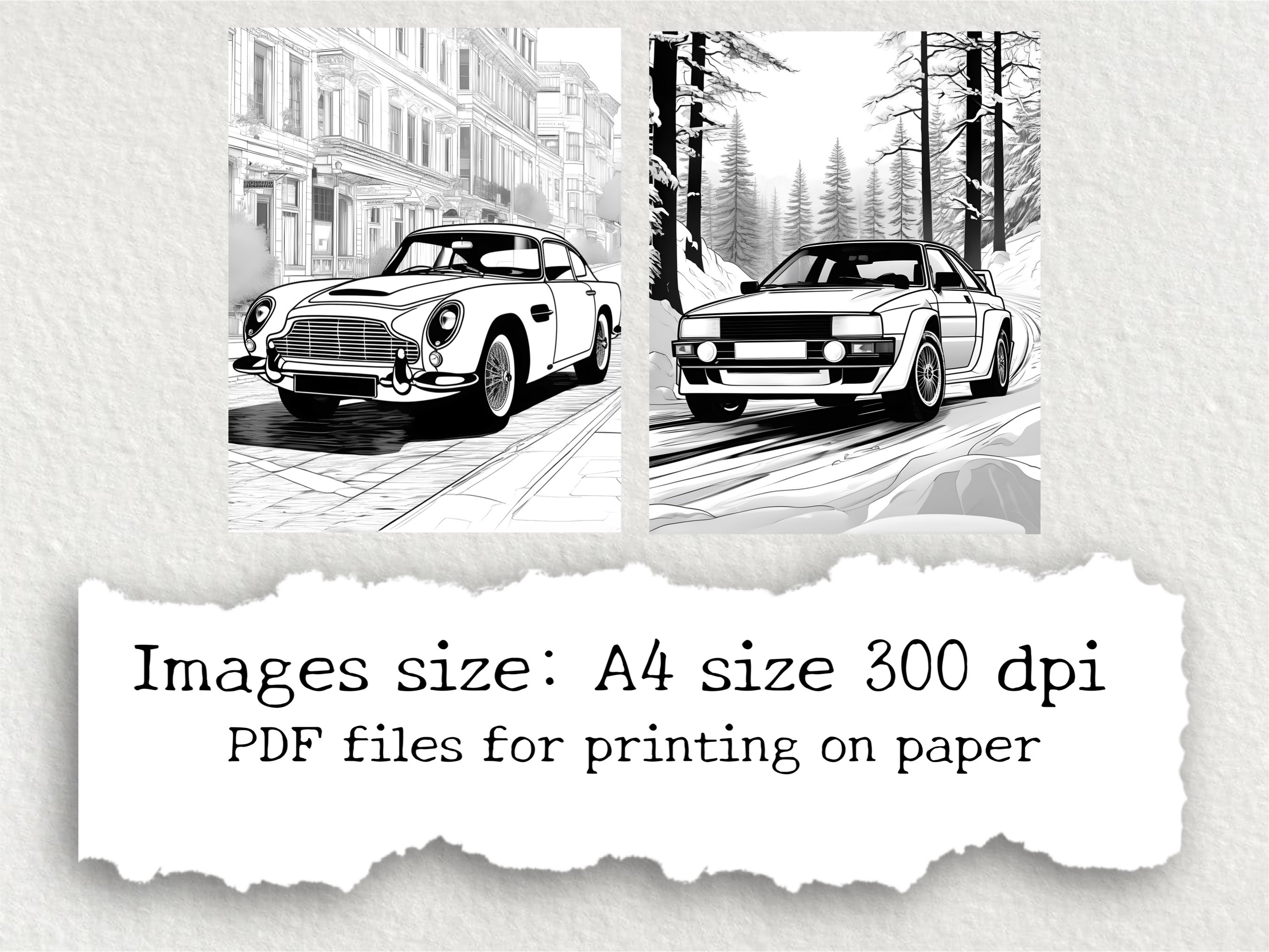 30 Legendary Cars of All Time | Grayscale Coloring Pages | Printable ...