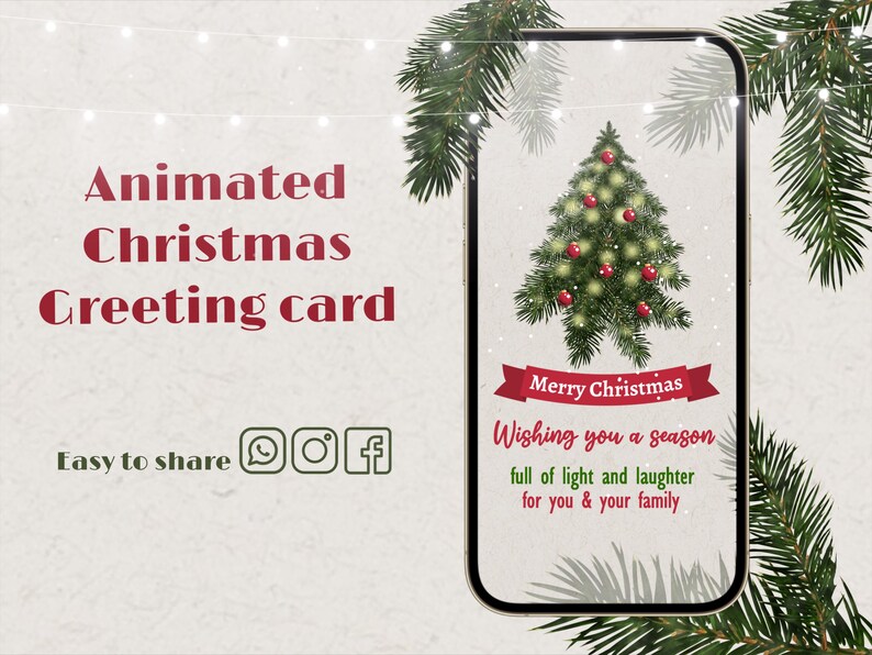 Animated Christmas Greeting Card With Music (digital Card) - Etsy