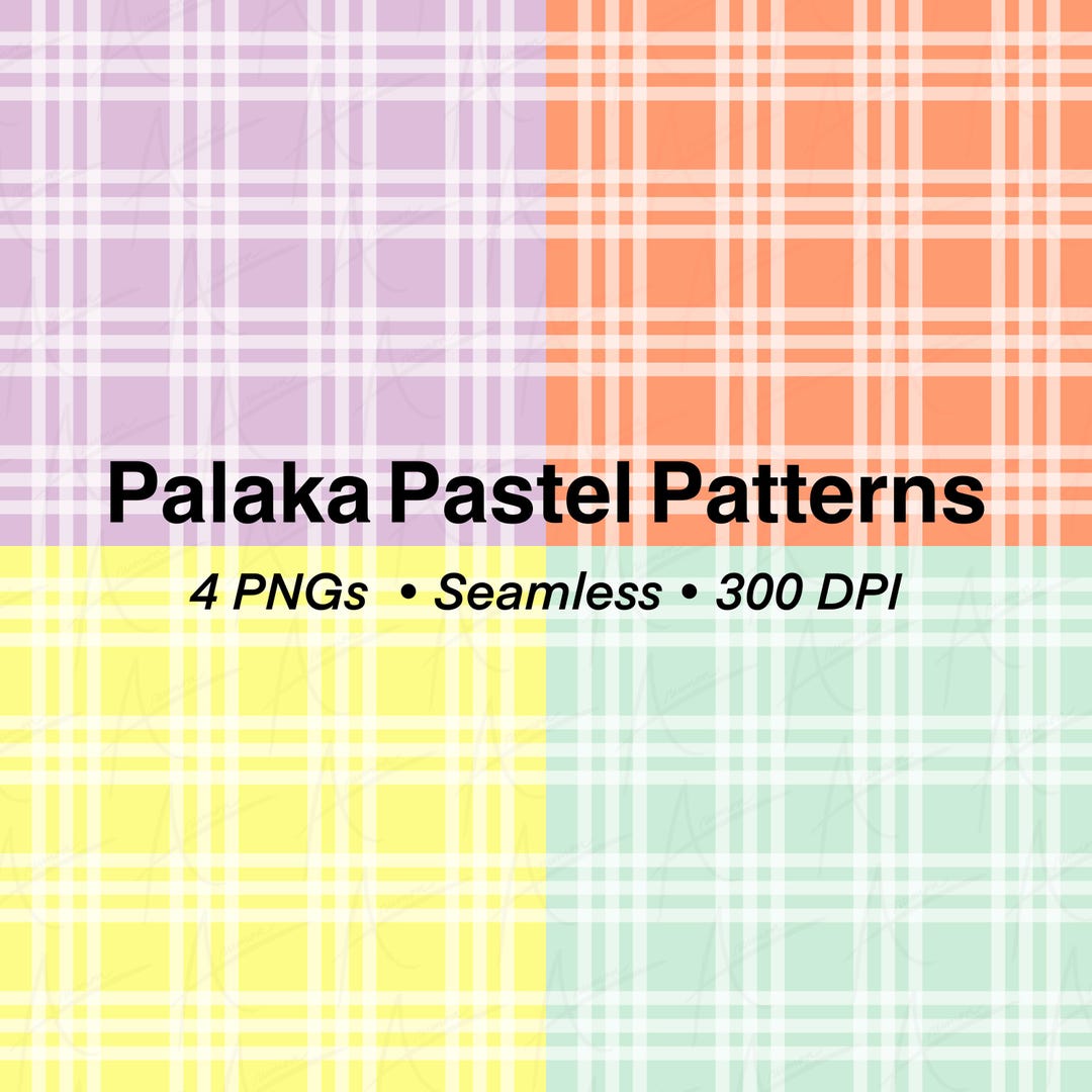 Palaka Pastel Pattern 4-pack ~ PNG Clipart ~ 300 DPI ~ Repeatable ...