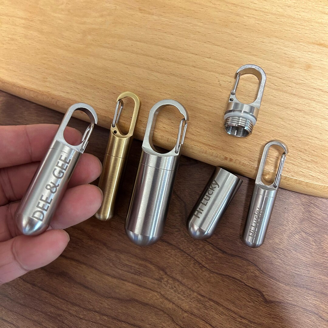 EDC Pill Box Keychains, Metal Keychains Pill Box,keychain Pendant ...
