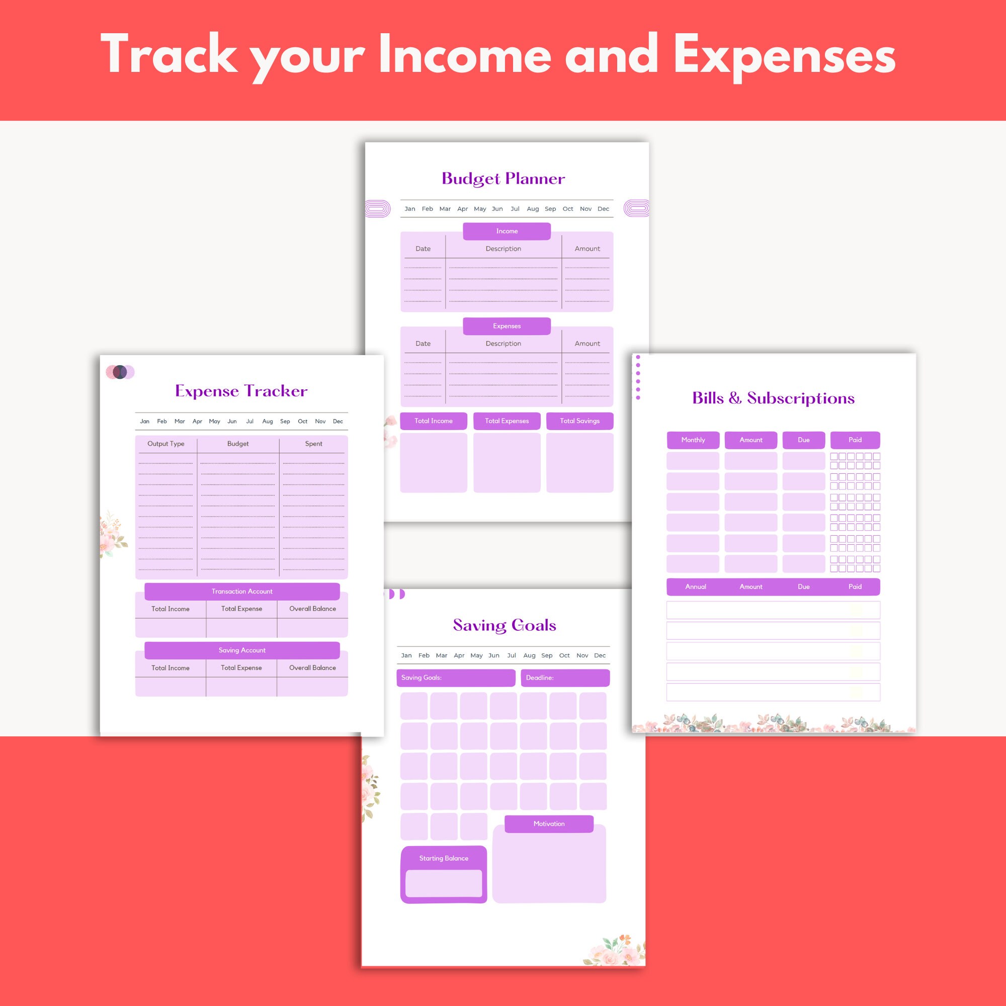 Printable Budget Planner, Digital Budget Planner, Minimalistic Budget ...