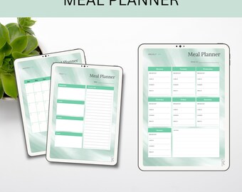 Digital Meal Planner, Printable, Recipe, Groceries Planner ...