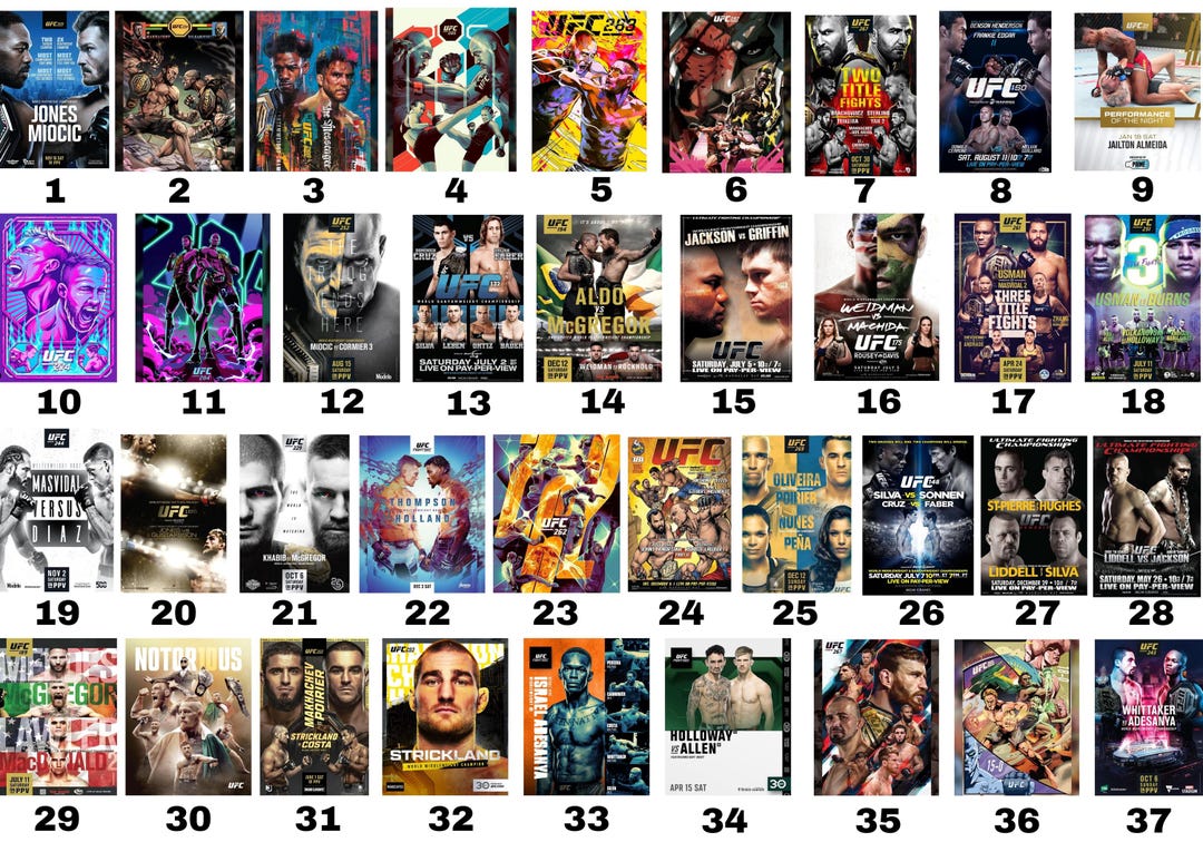 Custom Set of 3 UFC Canvas Wall Art, Choose From Ufc's Posters,ufc ...