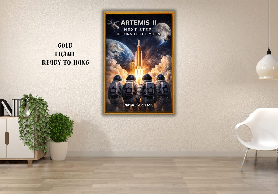 Artemis II Poster - NASA Orion Spacecraft Wall Art - Moon Mission Print ...