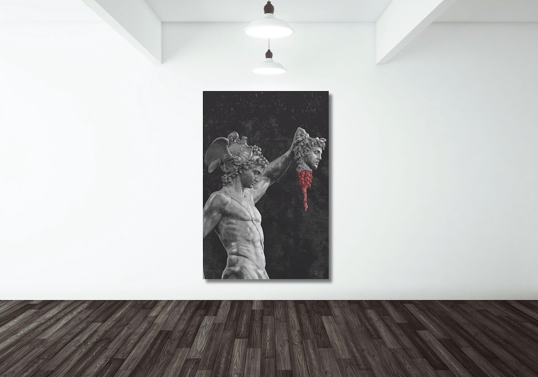 Perseus and Medusa Canvas Print, Perseus Statue, Greek Mythology Wall ...
