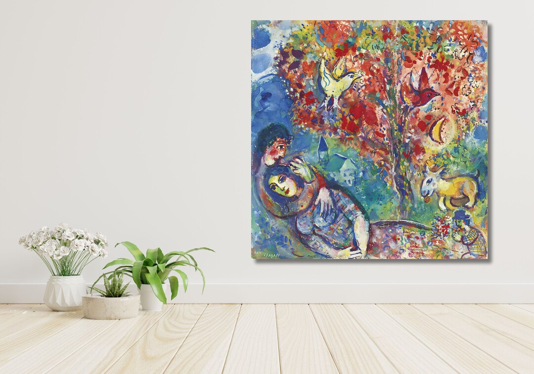 Marc Chagall Couple Under Tree Poster Art Canvas,reproduction Print ...