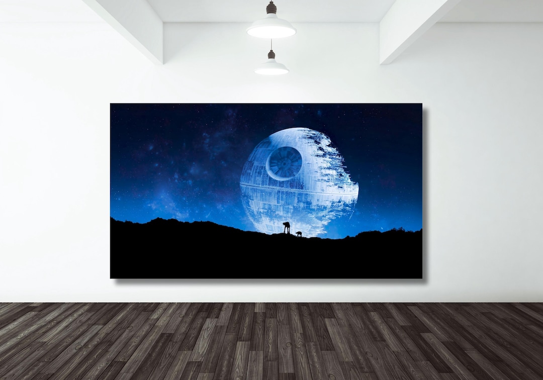 Starry Night Death Star Star Wars Canvas Print Star Wars Art Print Star ...