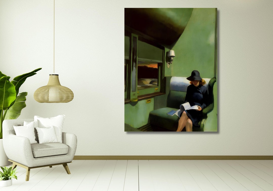 Edward Hopper Compartment Car,modern American Realism Painting,moody ...