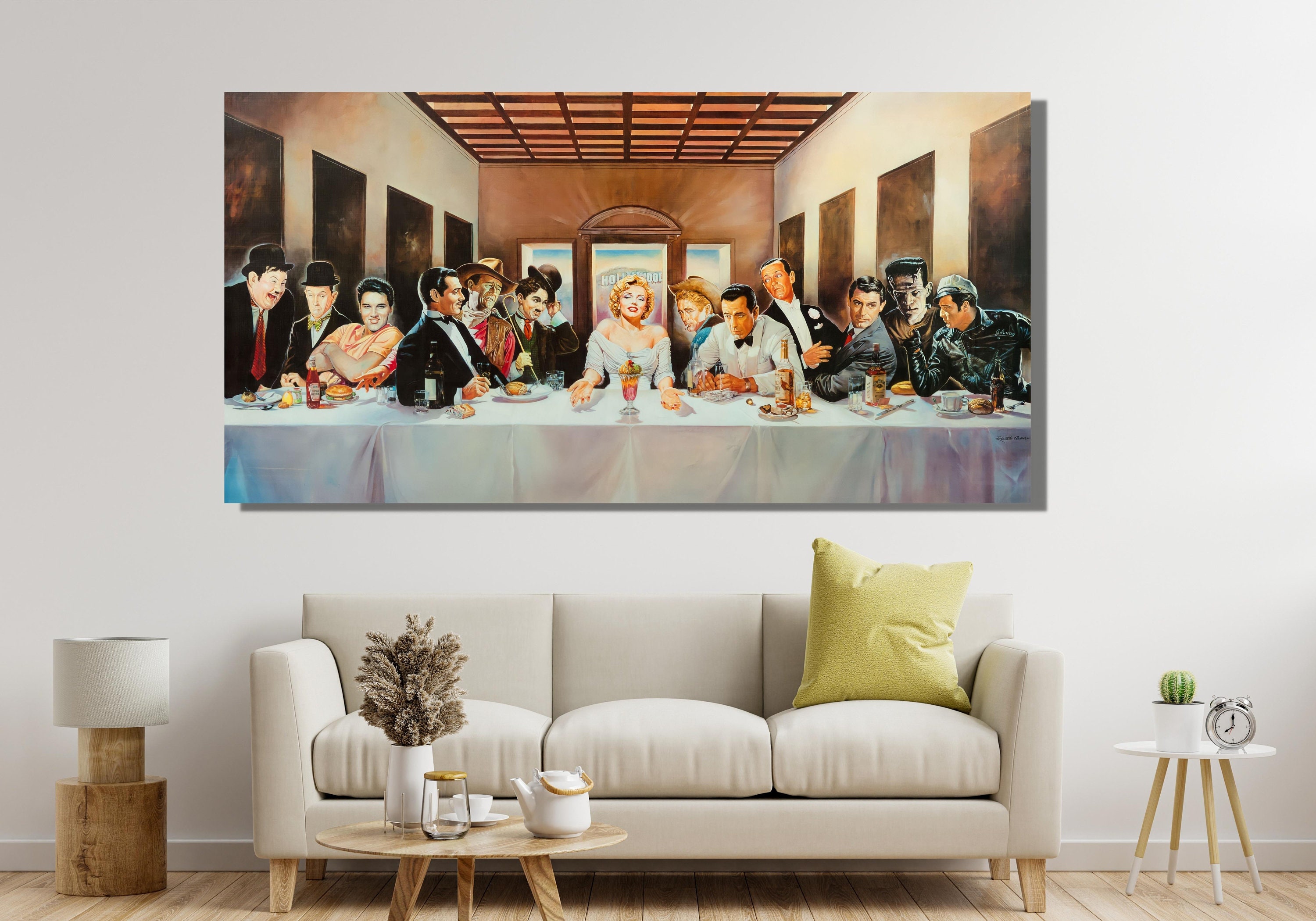 Hollywood Legends Last Supper Canvas Parody Man Cave Bar Etsy