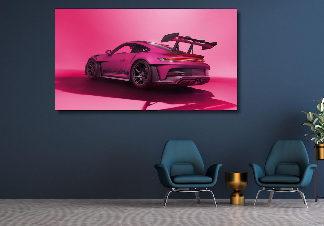 Porsche 911 GT3 RS, Pink Fancy Car, Porsche Wall Art, Pink Sport Car ...
