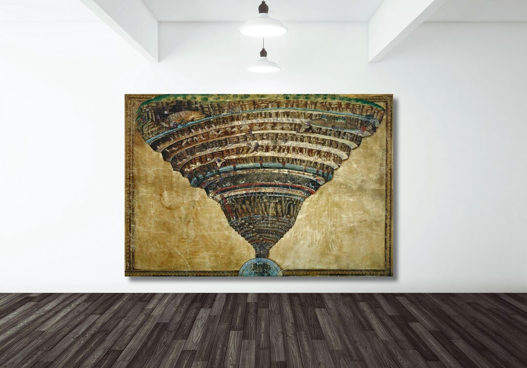 Sandro Botticelli the Map of Hell Dante the Divine Comedy (1485) Canvas ...