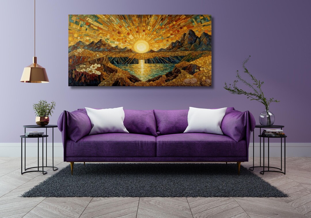 Panoramic Sunrise Canvas Wall Art, Bedroom Decor, Home Decor, Wooden ...