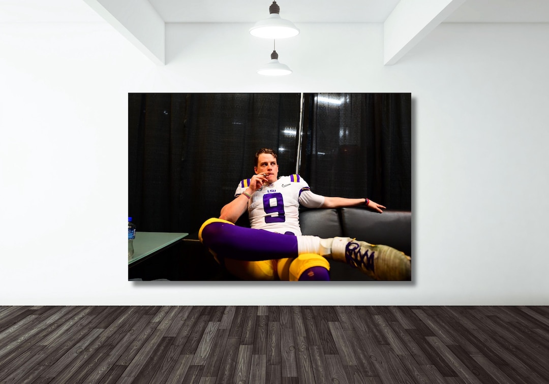 Joe Burrow Smoking Cigar Ready to Hang Canvas Wall Art , Joe Burrow ...