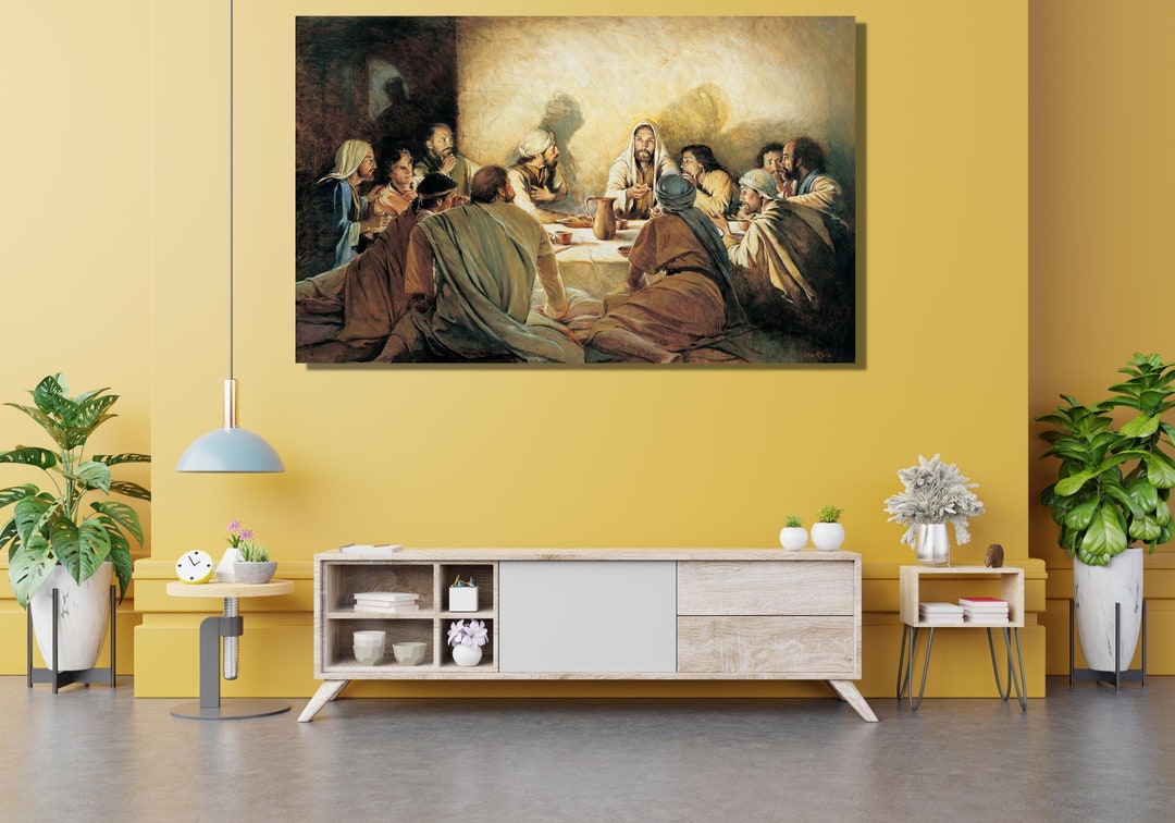 Jesus Christ Last Supper, Reproduction Canvas Poster, Home Decor Wall ...