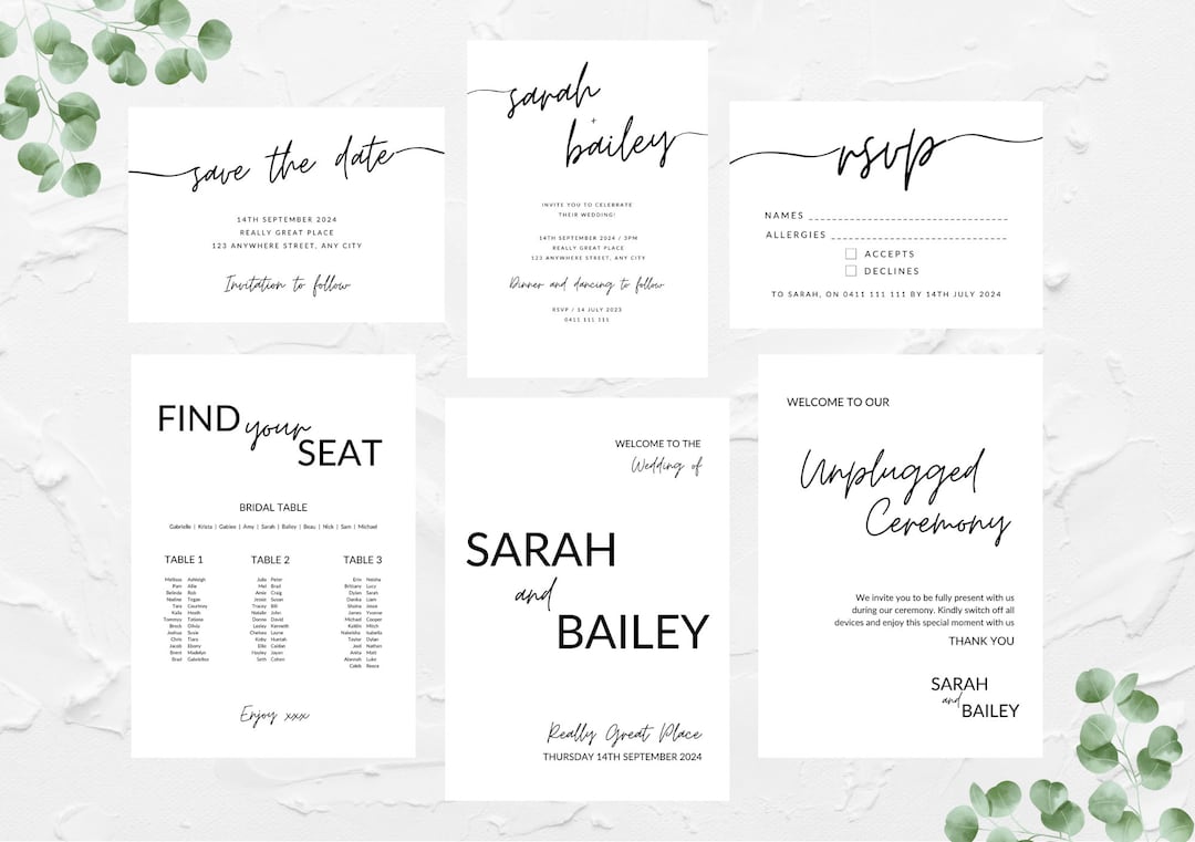 Simple Wedding Package Template - Etsy