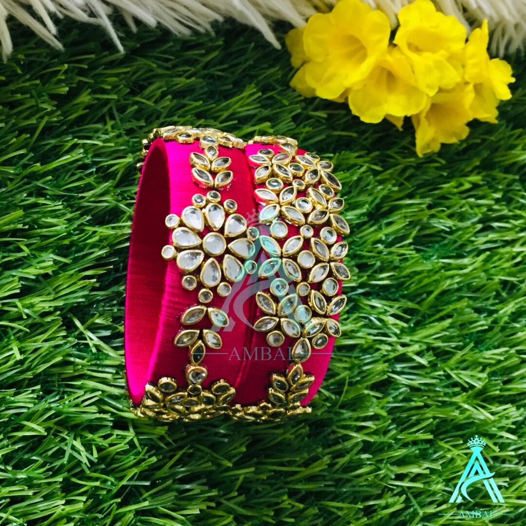 Heavy Worked Bridal Wear Silk Thread Bangle - Etsy