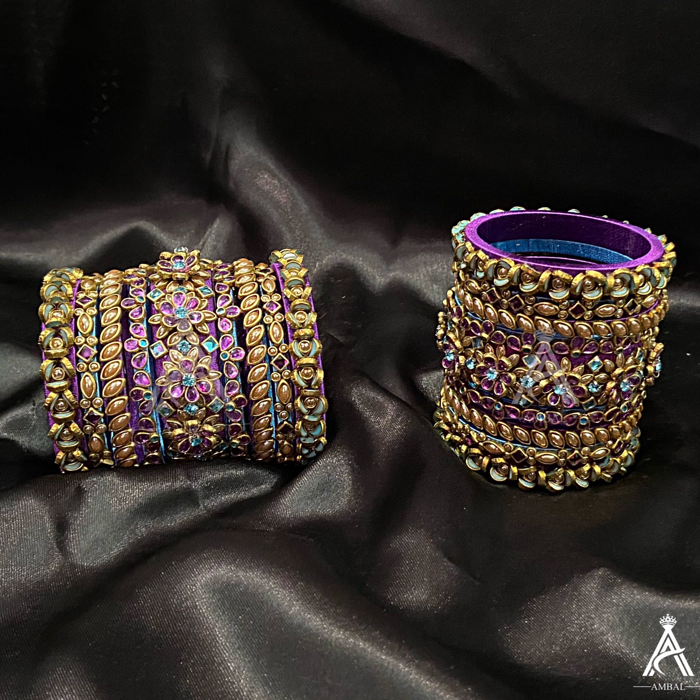 Kundan Worked 3D Silkthread Bangles - Etsy