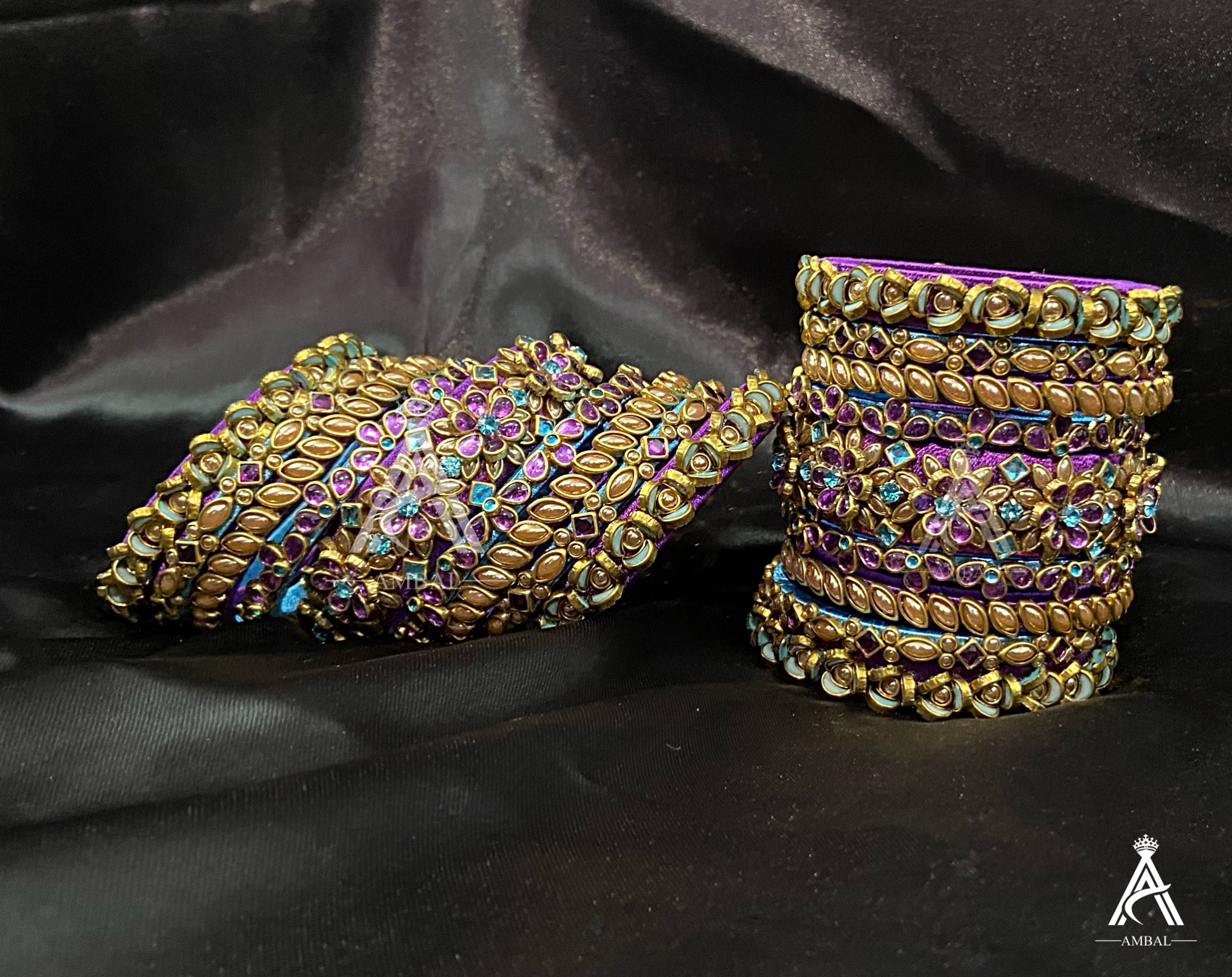 Kundan Worked 3D Silkthread Bangles - Etsy
