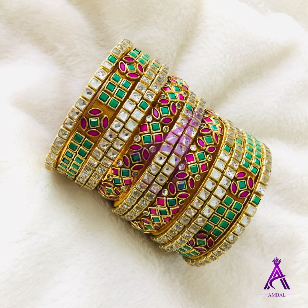 Double Color Butterfly Designed Bridal Wear Silk Thread Bangle Set - Etsy