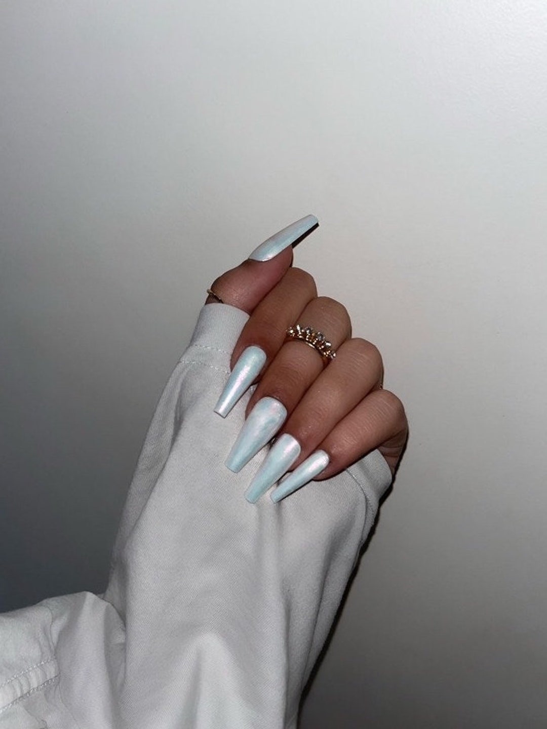 Press on Nails Sirene/ Set False Nails Sirene - Etsy