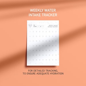 Water Intake Tracker, Water Journal, Hydration Log - Instant Download ...