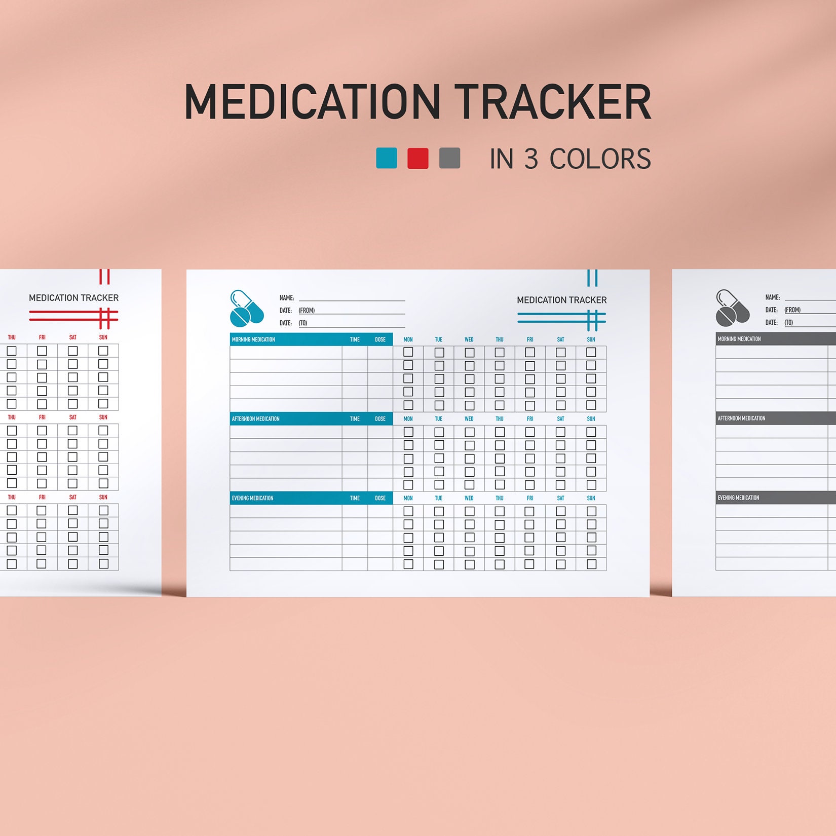 Medication Tracker Instant Download, Fillable PDF, Editable Medicine ...