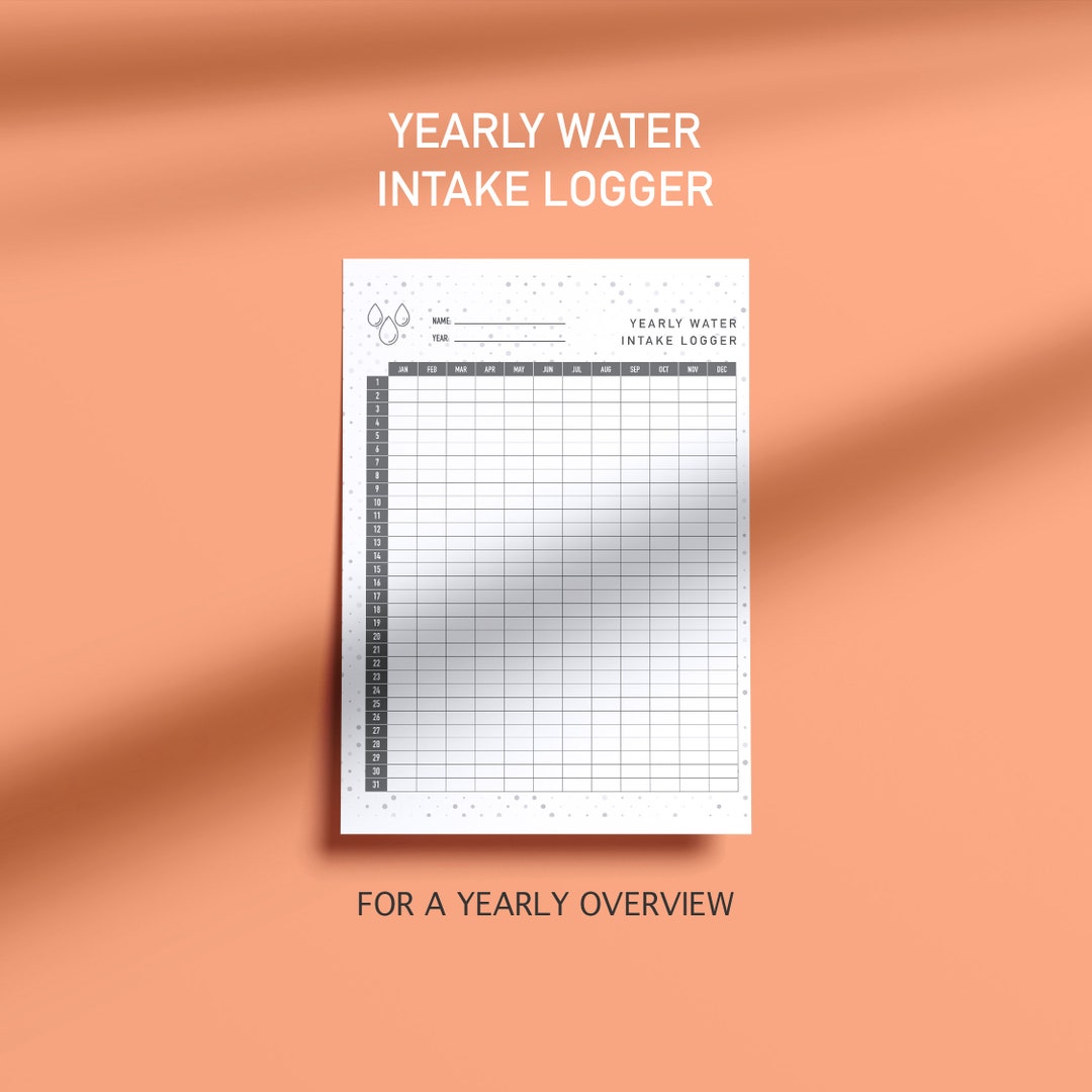 Water Intake Tracker, Water Journal, Hydration Log - Instant Download ...