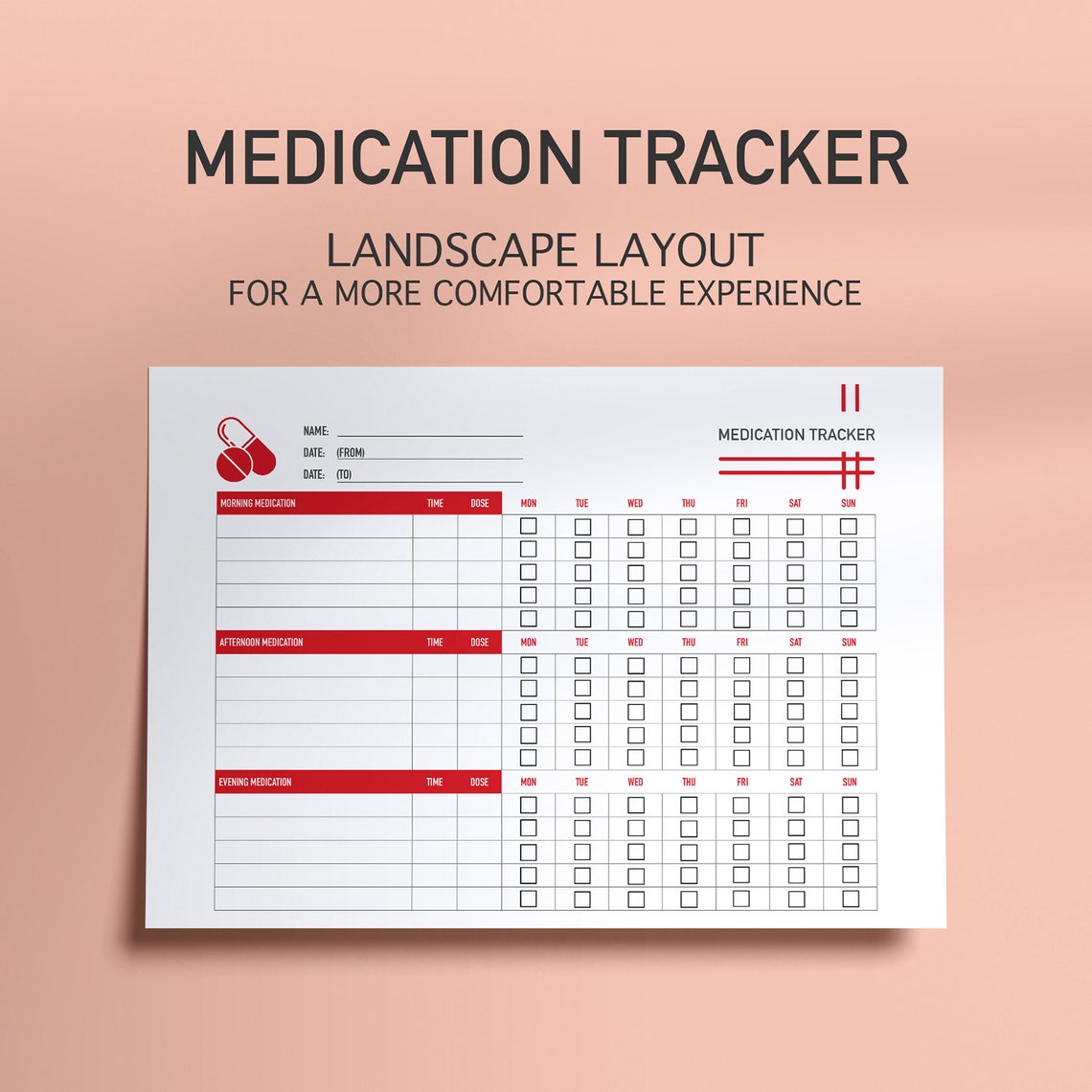 Medication Tracker Instant Download, Fillable PDF, Editable Medicine ...