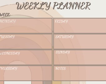 Printable Boho Weekly Planner - Etsy