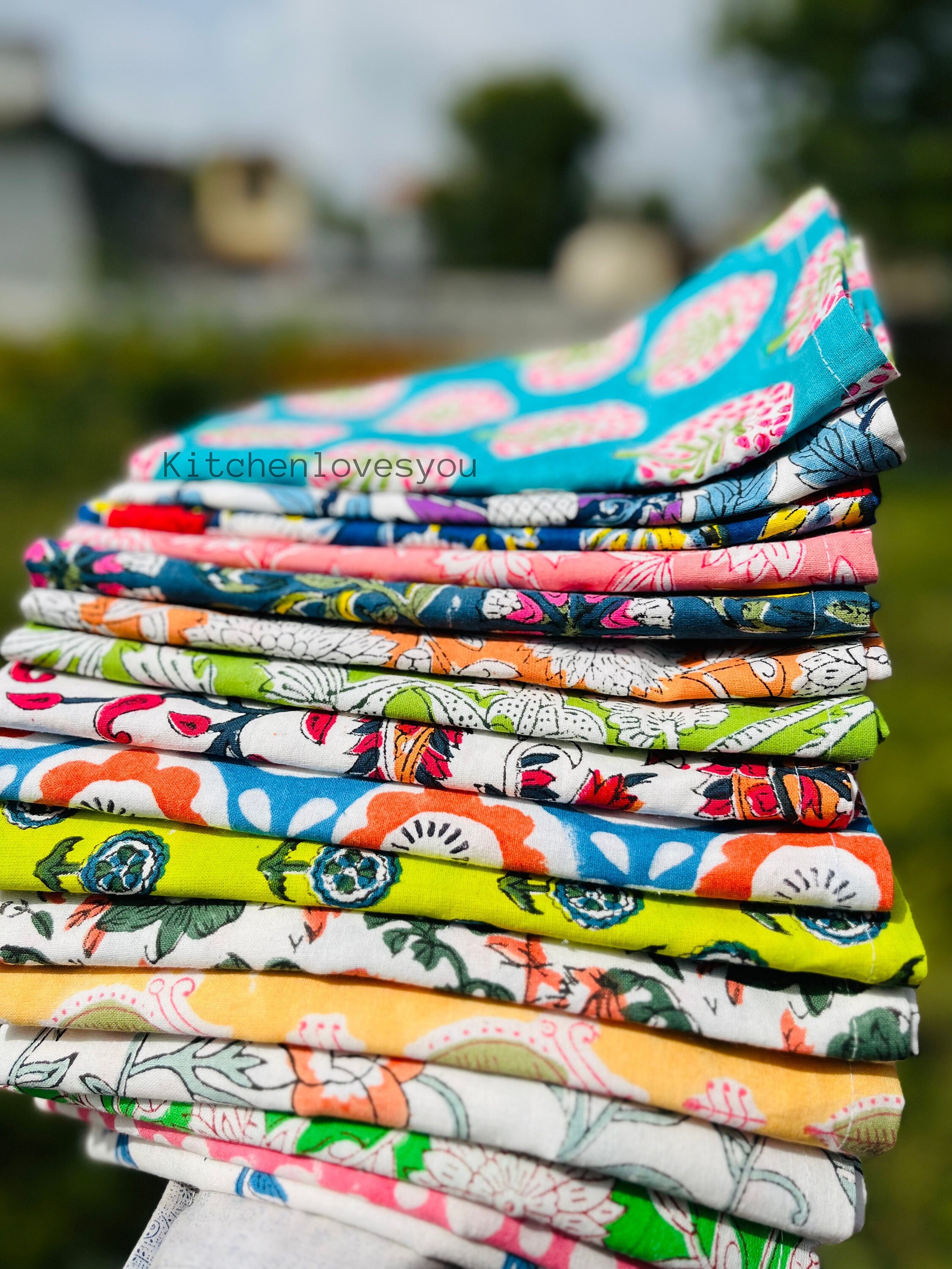 Mix and Match Assorted Napkins, Reusable Block Print Table Napkins, Eco ...