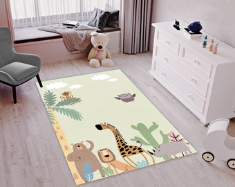 Baby Room Jungle Rug - Etsy