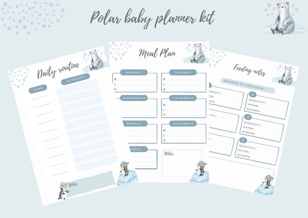 Printable Baby Planner POLAR Theme - Etsy