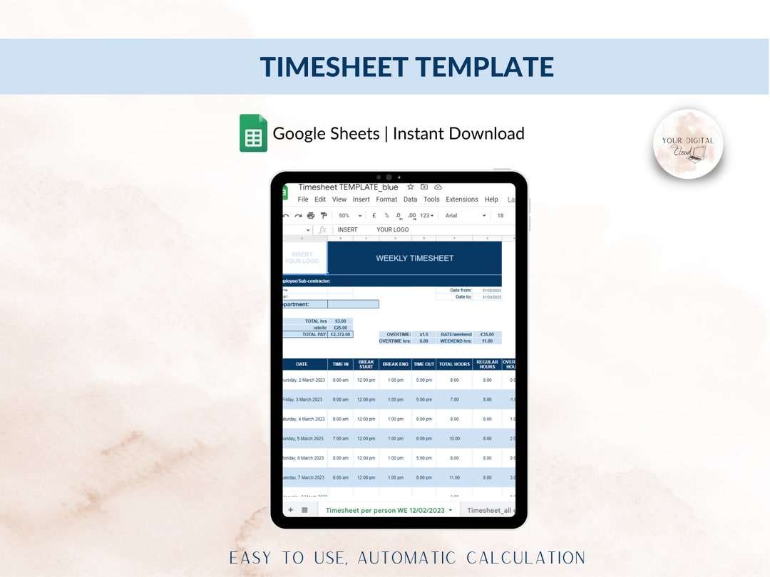 Employee Timesheet, Time Management, Weekly Time Log, Salary Calculator ...