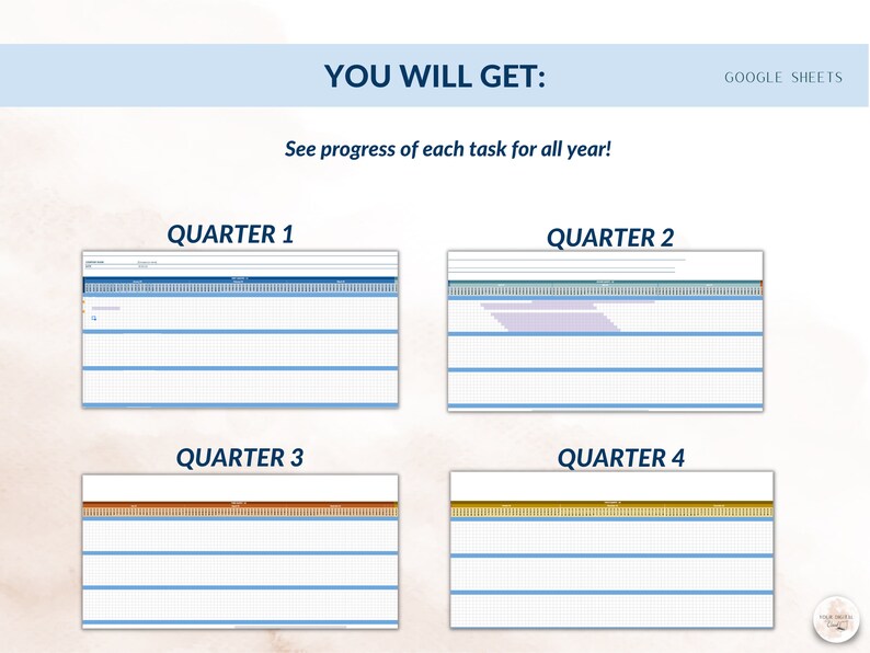 Gantt Chart, Project Management Tool, Quarters Tasks Tool, Tasks ...