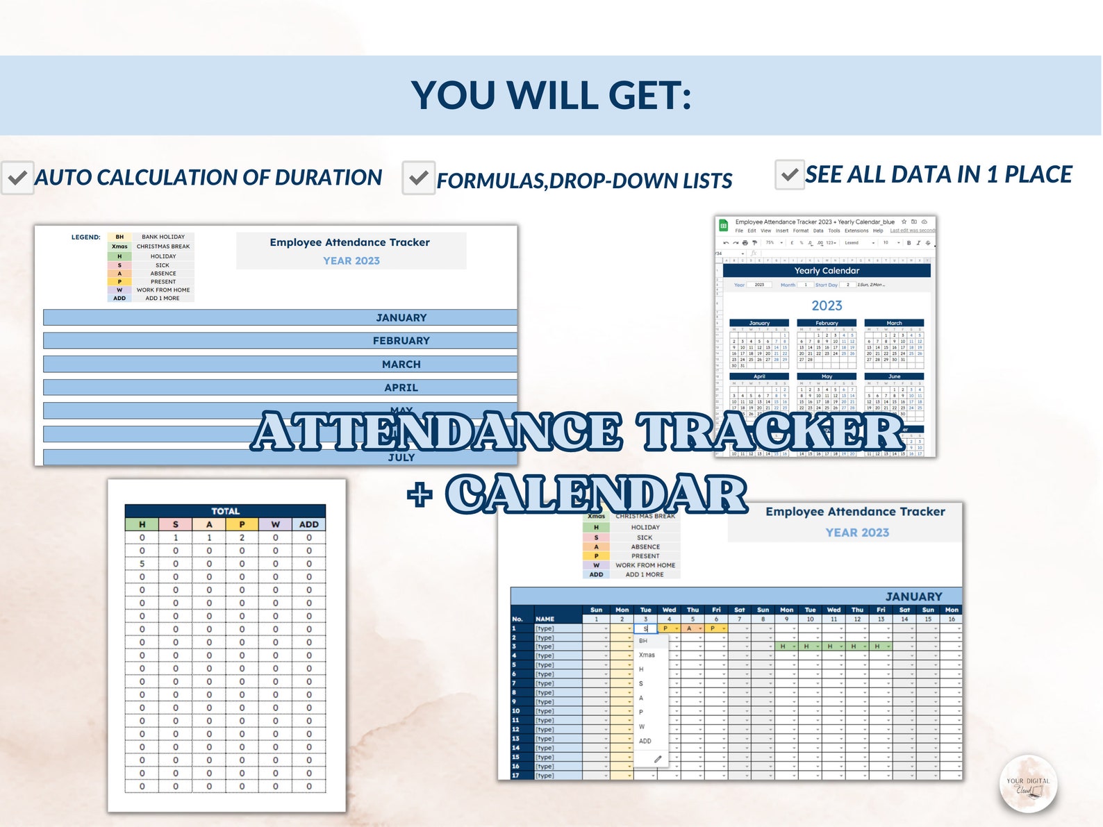 Employees Bundle Templates, Timesheet Template, Employees Tracker ...