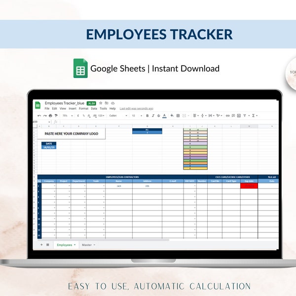 Employee Training Google Sheet Tracker - Etsy