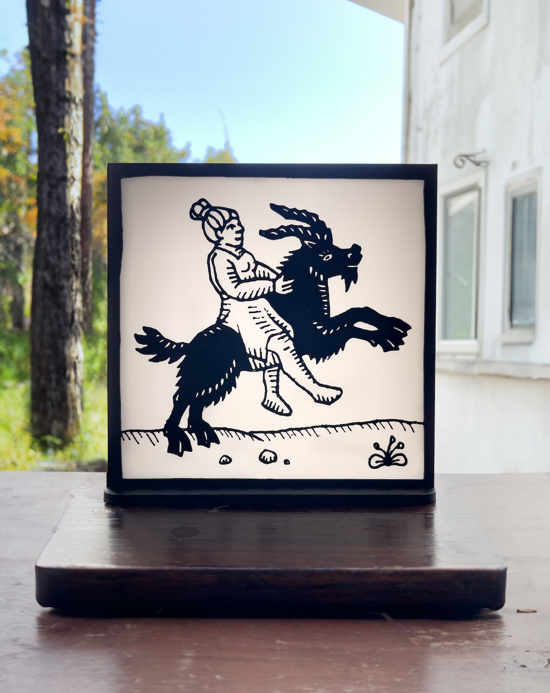 Goat Witch Witchcraft & Devil Woodcut 3D Printed Display - Etsy