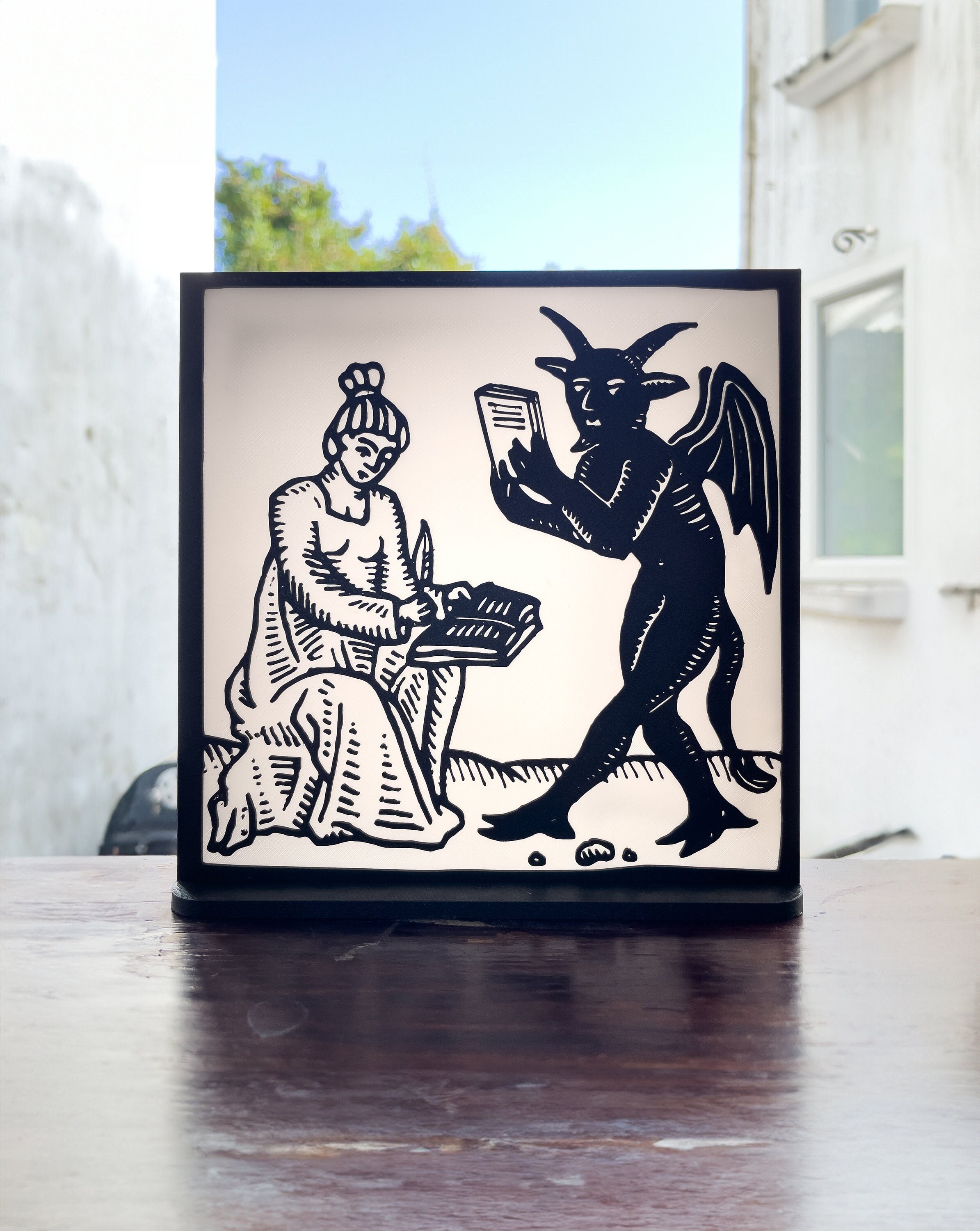 Devil Lessons Witchcraft & Devil Woodcut 3D Printed Display - Etsy
