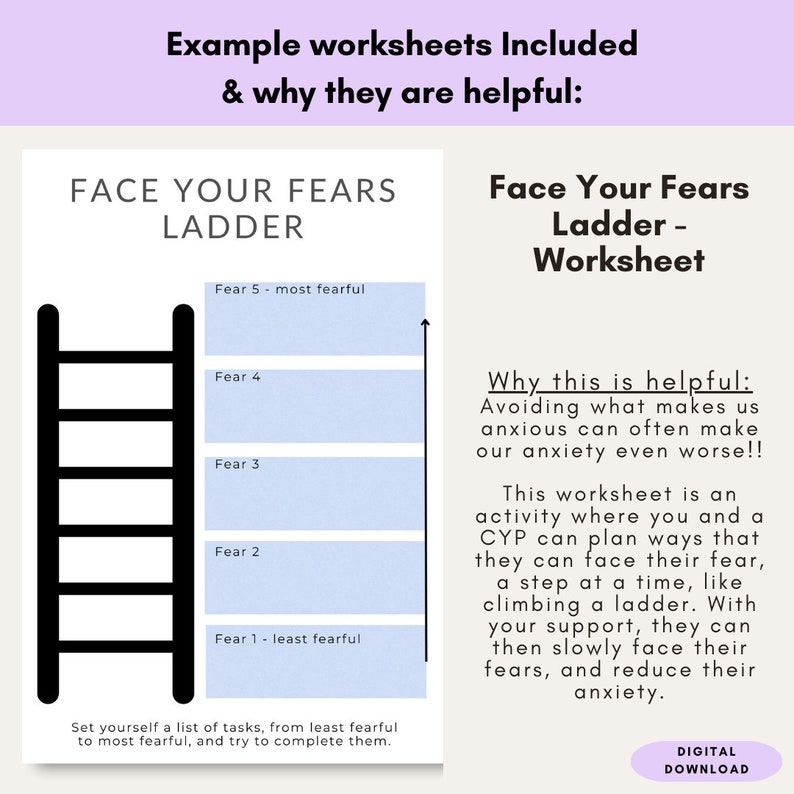 Anxiety Worksheets for Children & Young People | School Counsellor ...