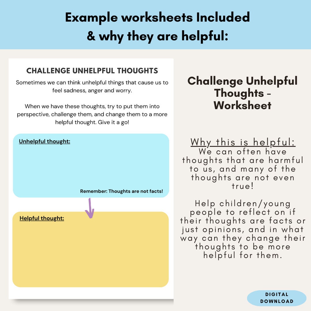 Low Mood Depression Worksheets for Children & Young People | Mental ...