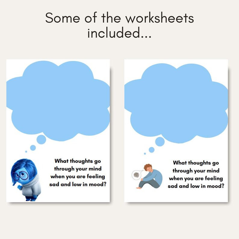 Low Mood Depression Worksheets for Children & Young People | Mental ...