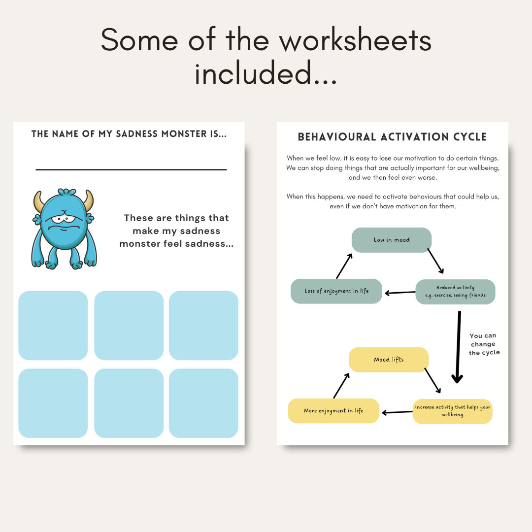 Low Mood Depression Worksheets for Children & Young People Mental ...