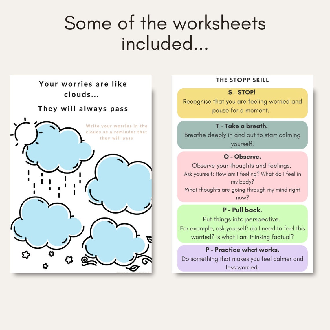 Anxiety Worksheets for Children & Young People School Counsellor ...