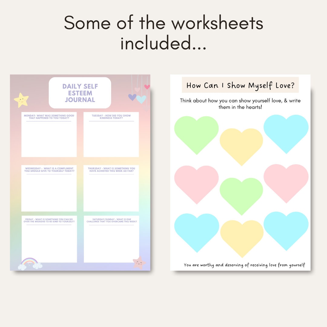 Self Esteem Worksheets for Children & Teens/young People | Confidence ...