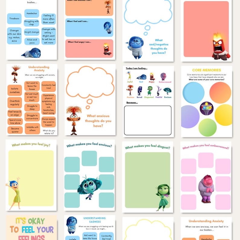 Inside Out Worksheet Bundle!! for Supporting Children/teens With Their ...