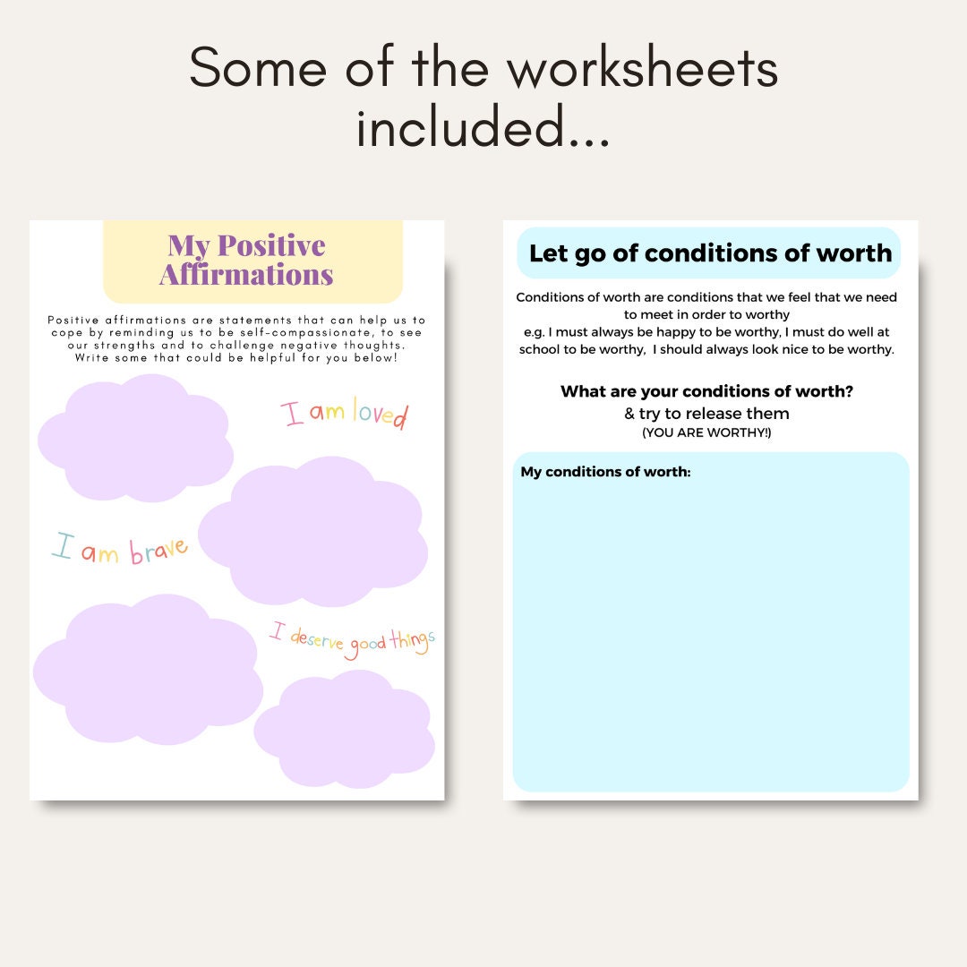Self Esteem Worksheets for Children & Teens/young People | Confidence ...