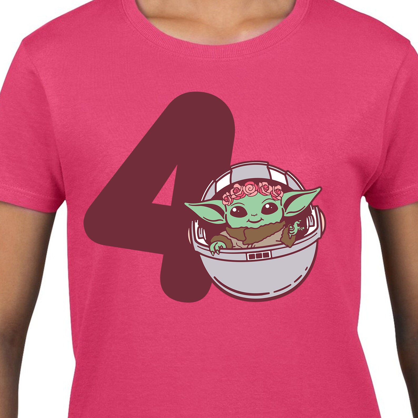 Girl Baby Yoda Four Year Old Digital Cut Files Cricut - Etsy